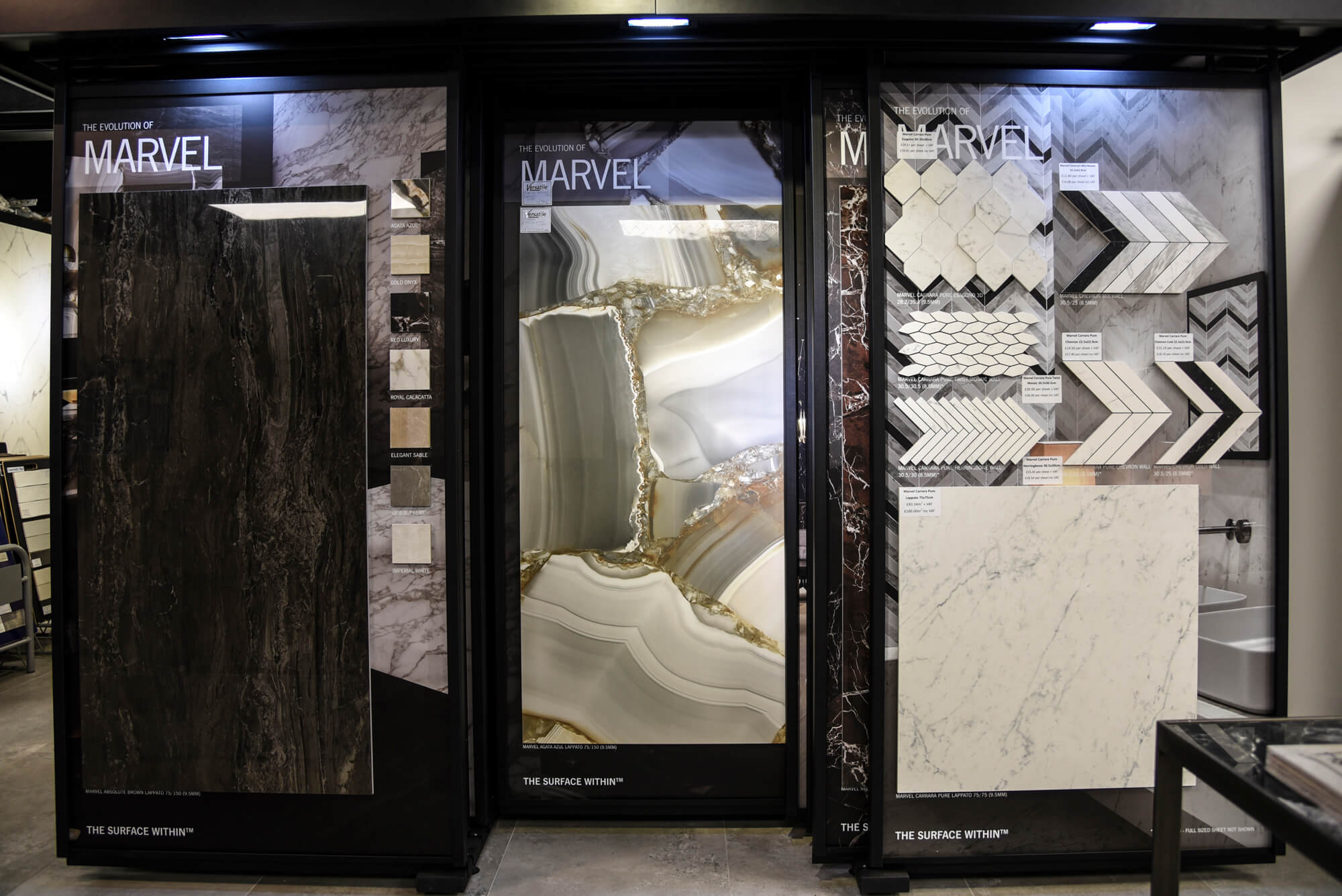 Tile showroom: Chessington tiles & splashbacks| About Versatile Tiles